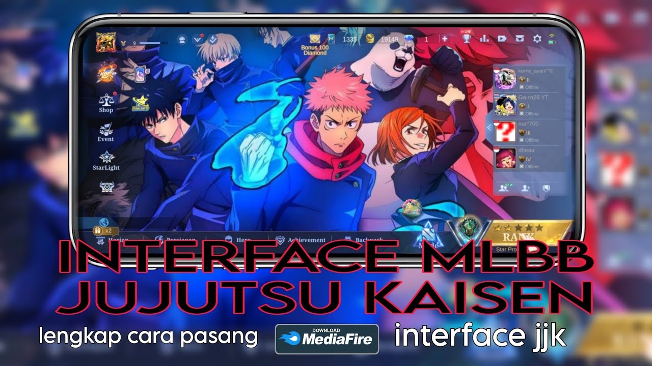 Interface mlbb | cara pasang interface mlbb jujutsu kaisen anime - YouTube