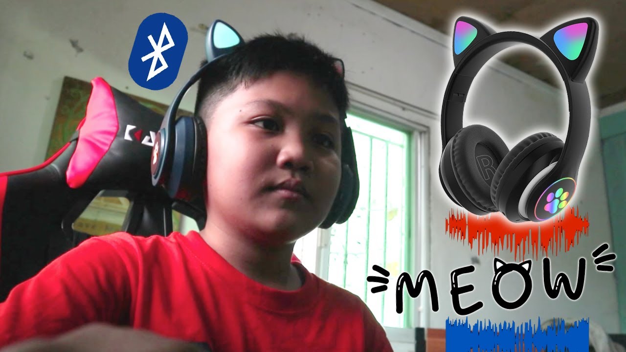 BLUETOOTH WIRELESS CAT EAR HEADSET with Built-in Mic Headphone for ...