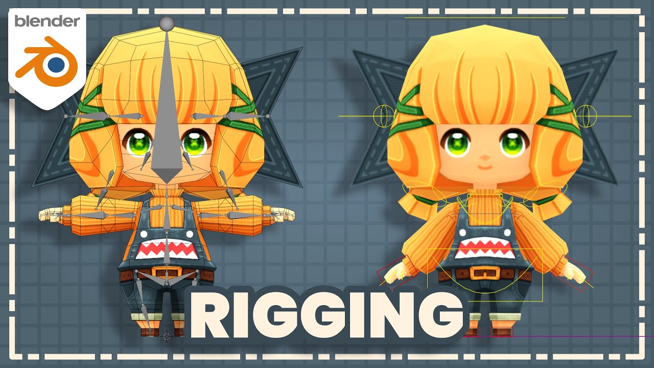 Stylized Low Poly Chibi Girl Character in Blender | Rigging with Rigify ...