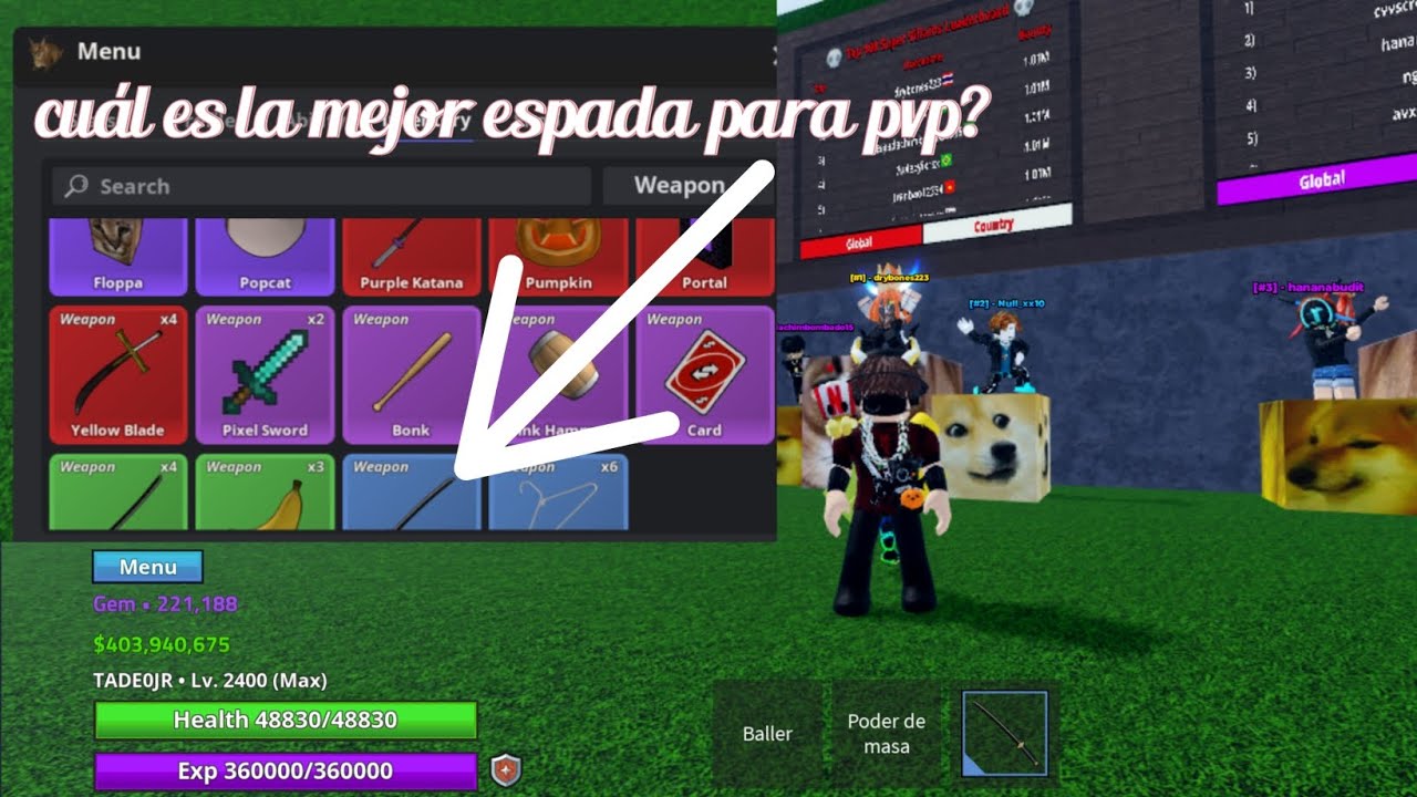 cuál es la mejor espada de meme sea para pvp - YouTube