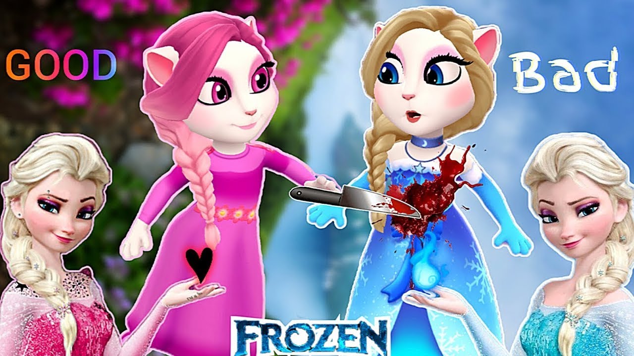 My Talking Angela 2 / Blue vS Pink Elsa / Frozen / New Update / Cosplay ...