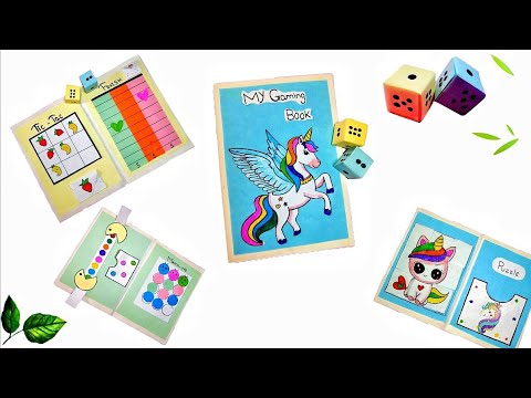 Diy Cute Gaming Book Part-1🎲|How to make Paper gaming book | 6 Games ...