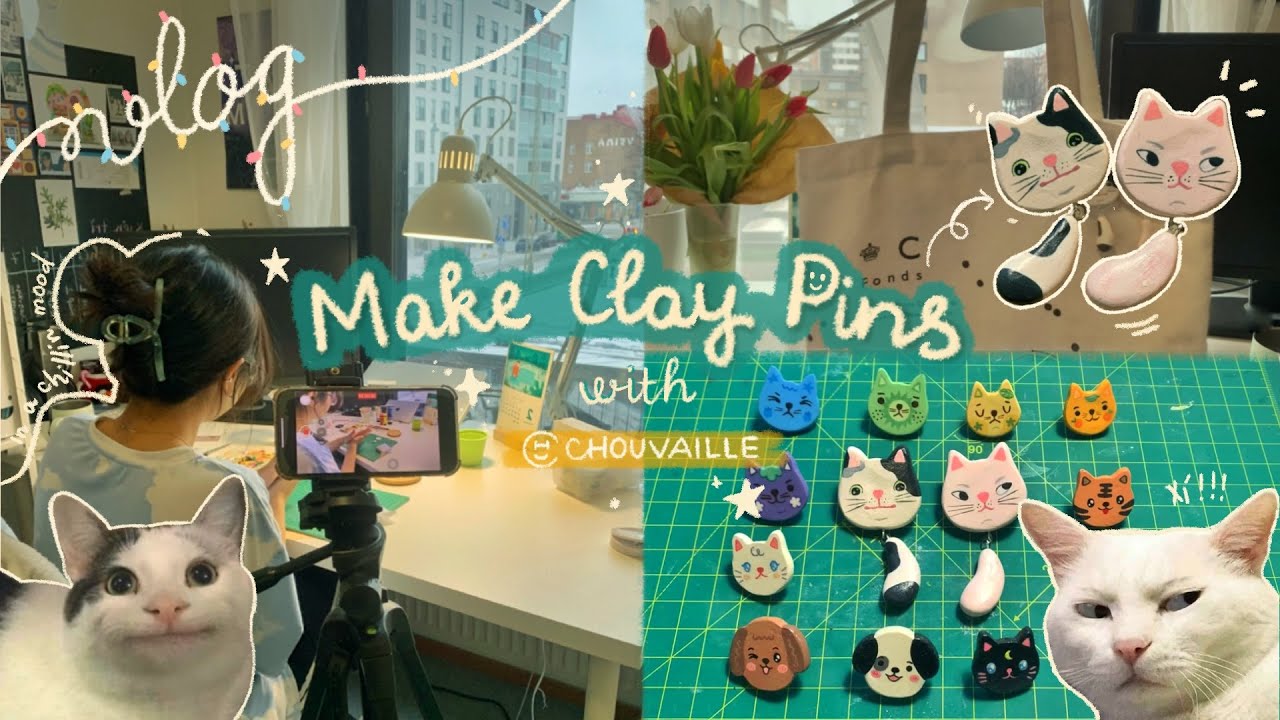 How to make clay pins | all my tips and tricks | chouvaille - YouTube