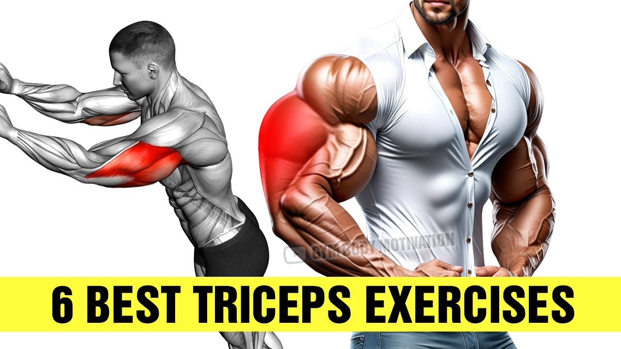 6 BEST Exercises for BIGGER TRICEPS - YouTube
