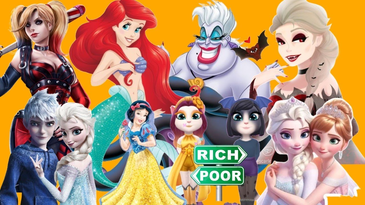 Frozen Elsa and Anna.TalkingTom Friends.rich and Poor Angela.The ...