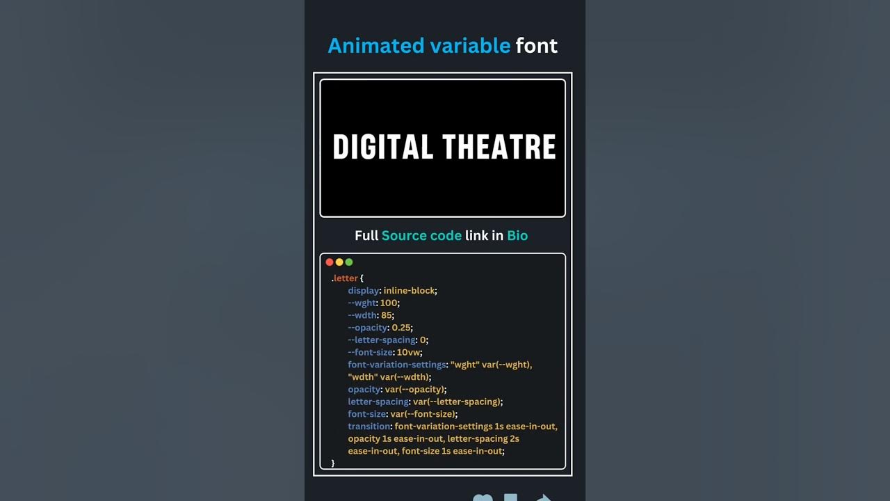 STOP Using Boring Fonts! Learn Animated Variable Font CSS #coding - YouTube