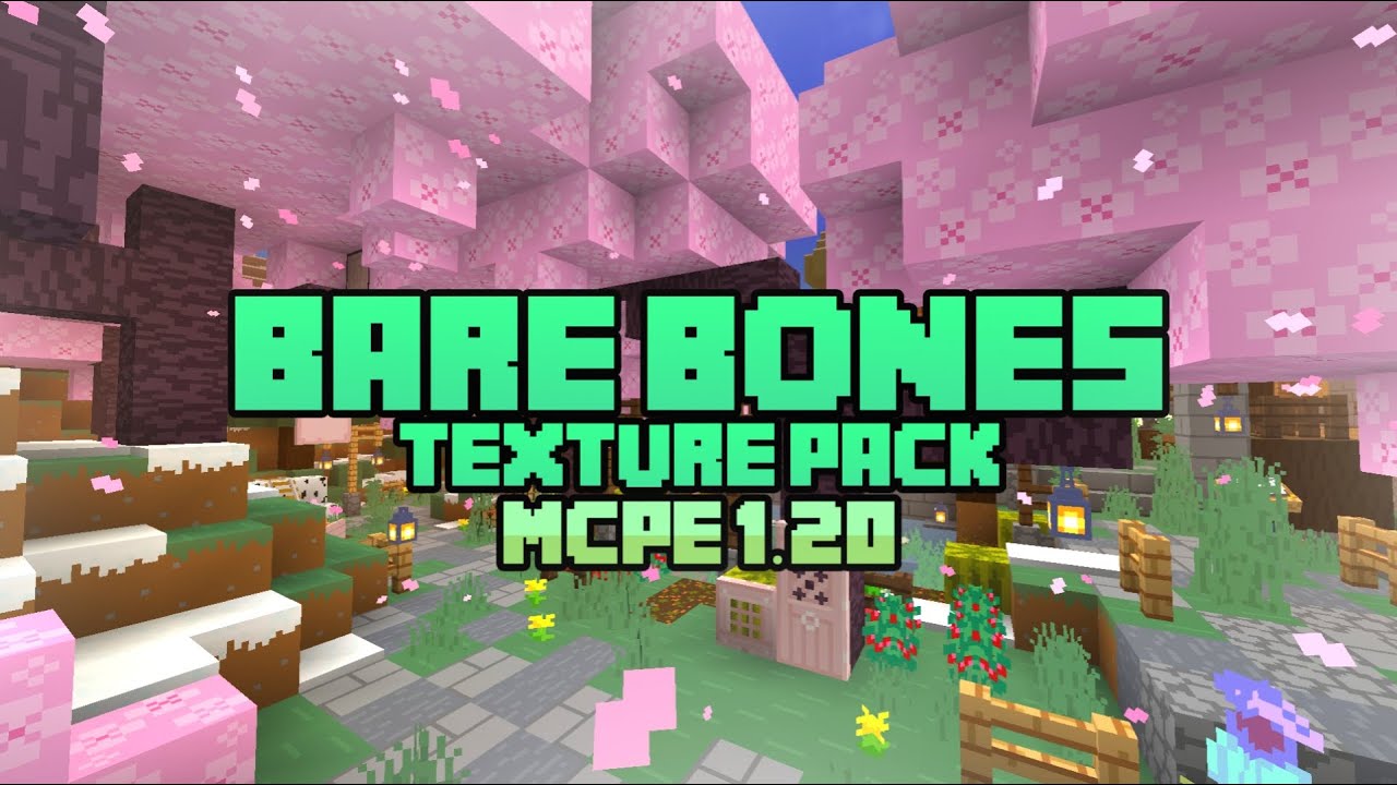 BARE BONES TEXTURE PACK MCPE 1.20 UPDATE!! || MINECRAFT INDONESIA - YouTube