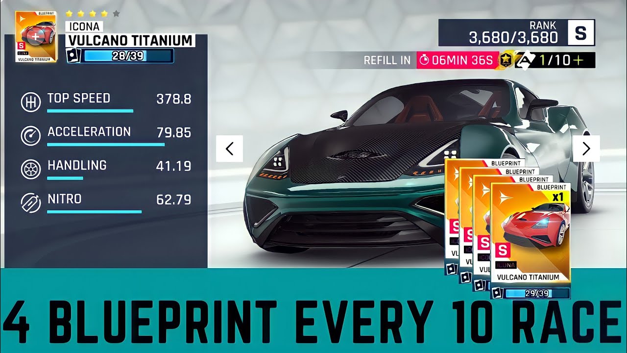 Asphalt 9: Car Hunt - How to Max ICONA VULCANO TITANIUM ⭐5 - YouTube