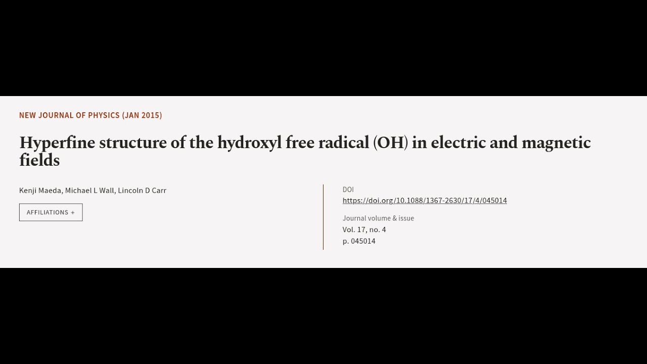 Hyperfine structure of the hydroxyl free radical (OH) in electric and ...