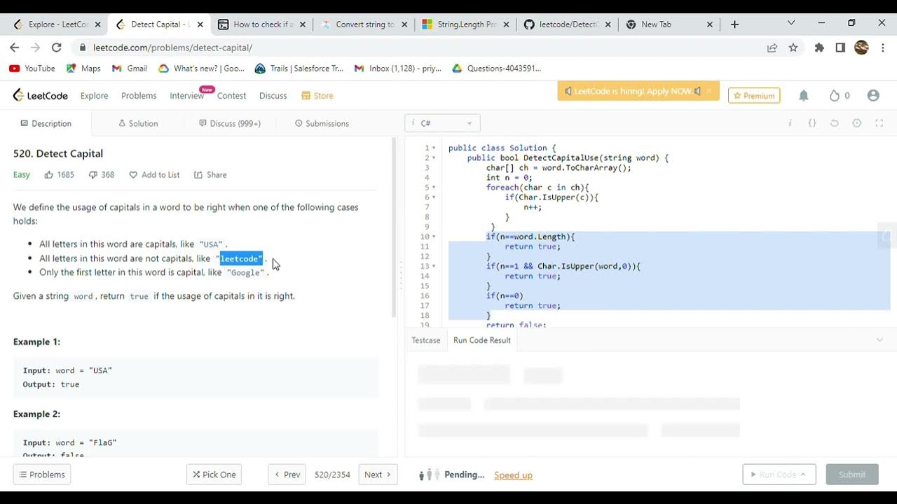 Detect Capital Leetcode 520 String Python C Youtube
