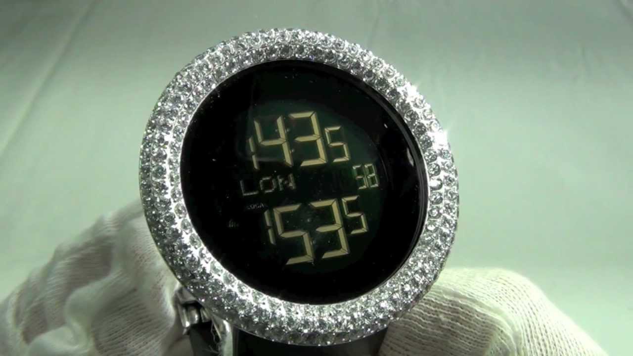 Custom Digital Watch Lab Made Bling Bling - YouTube