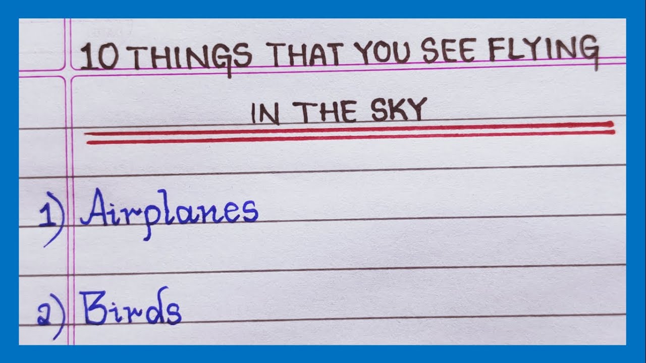 List the Things that you see Flying in the Sky | 10 Things that you see ...