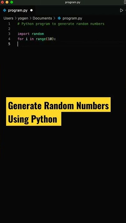 Python program to generate random numbers #shorts #coding #programming ...