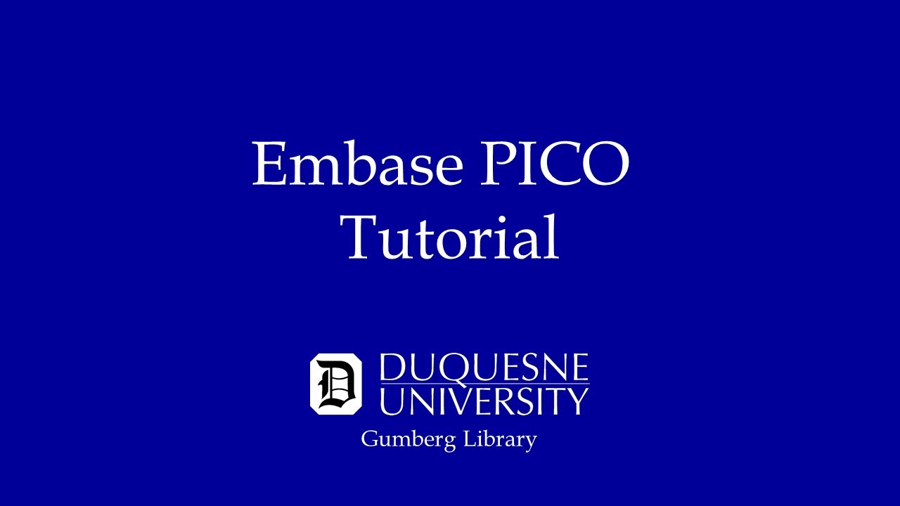 Embase PICO Tutorial Video - YouTube