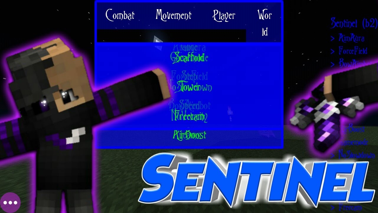 SENTINEL HACK CLIENT (Laggy) | Minecraft Pocket Edition - YouTube