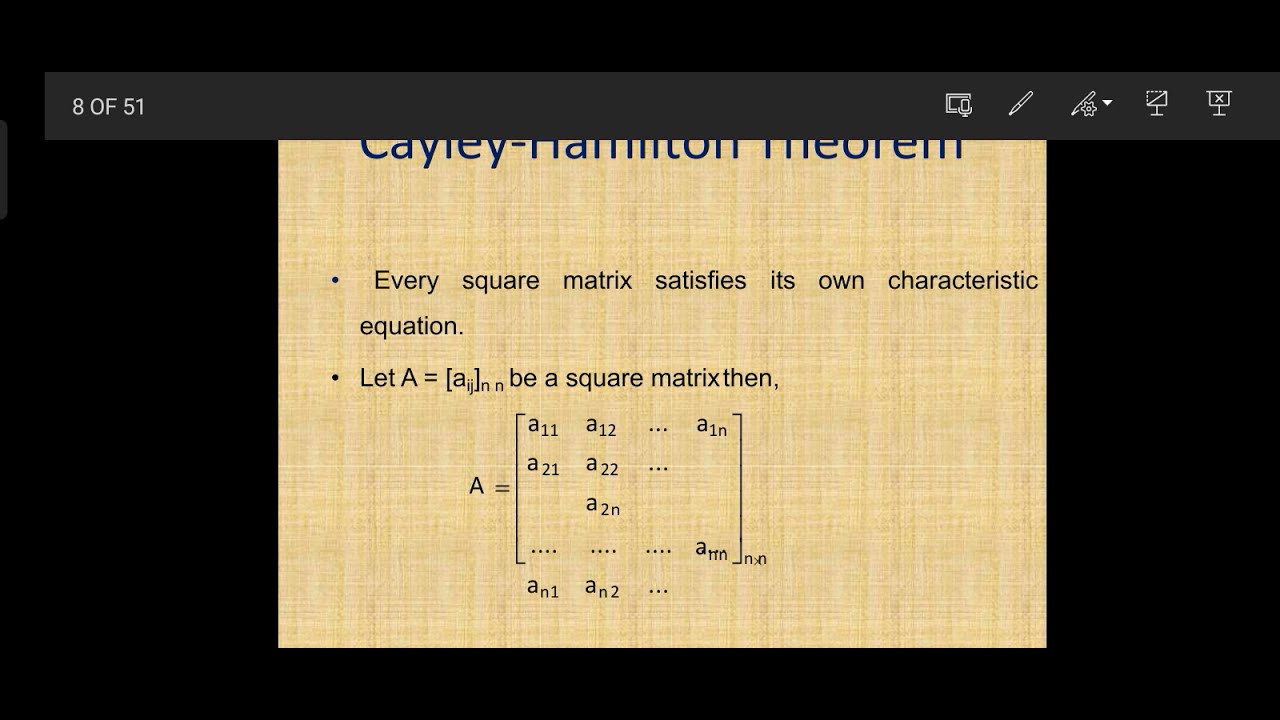 Cayley hamilton theorem - YouTube