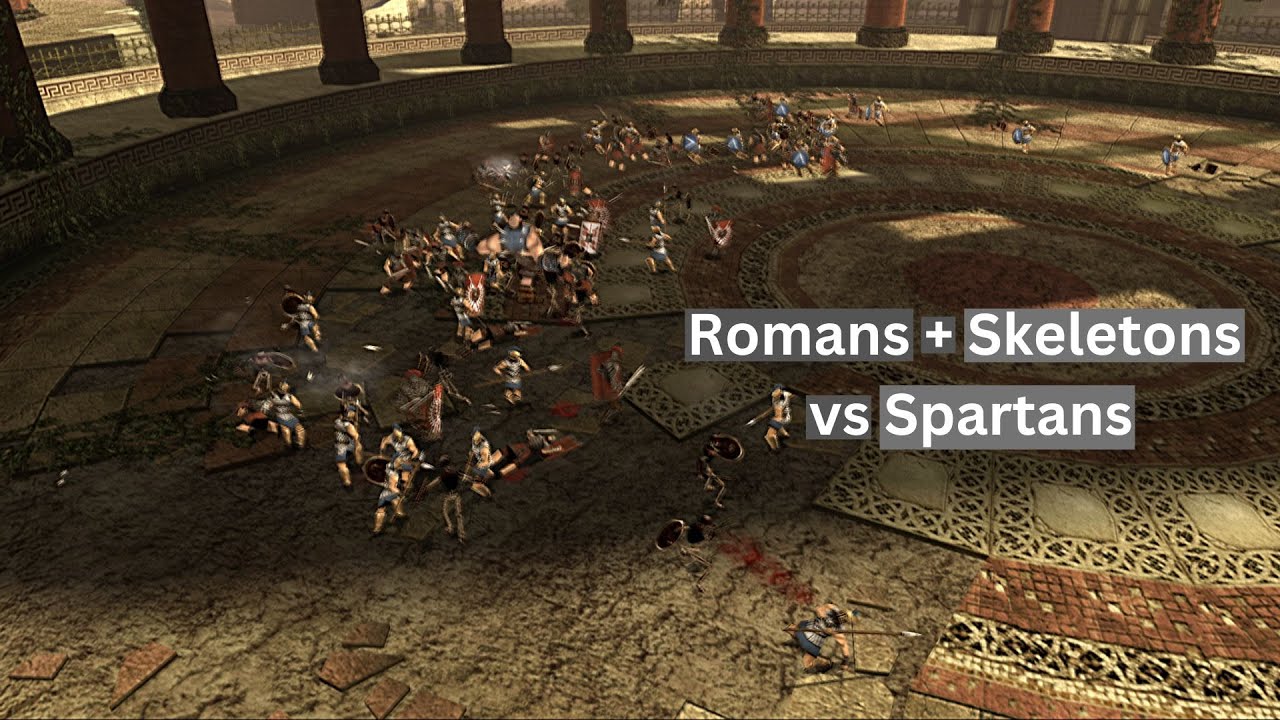 Spartan Total Warrior: Romans + Skeletons vs Spartans (Arena Challenge ...