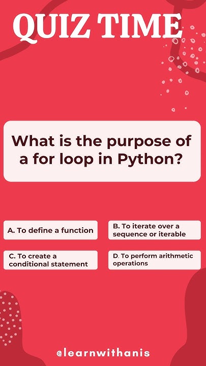 𝗣𝘆𝘁𝗵𝗼𝗻 𝗤𝘂𝗶𝘇 𝗖𝗵𝗮𝗹𝗹𝗲𝗻𝗴𝗲 𝗠𝗮𝘀𝘁𝗲𝗿𝗶𝗻𝗴 𝗟𝗼𝗼𝗽𝘀 Codingforbeginners Learnwithanis Youtube