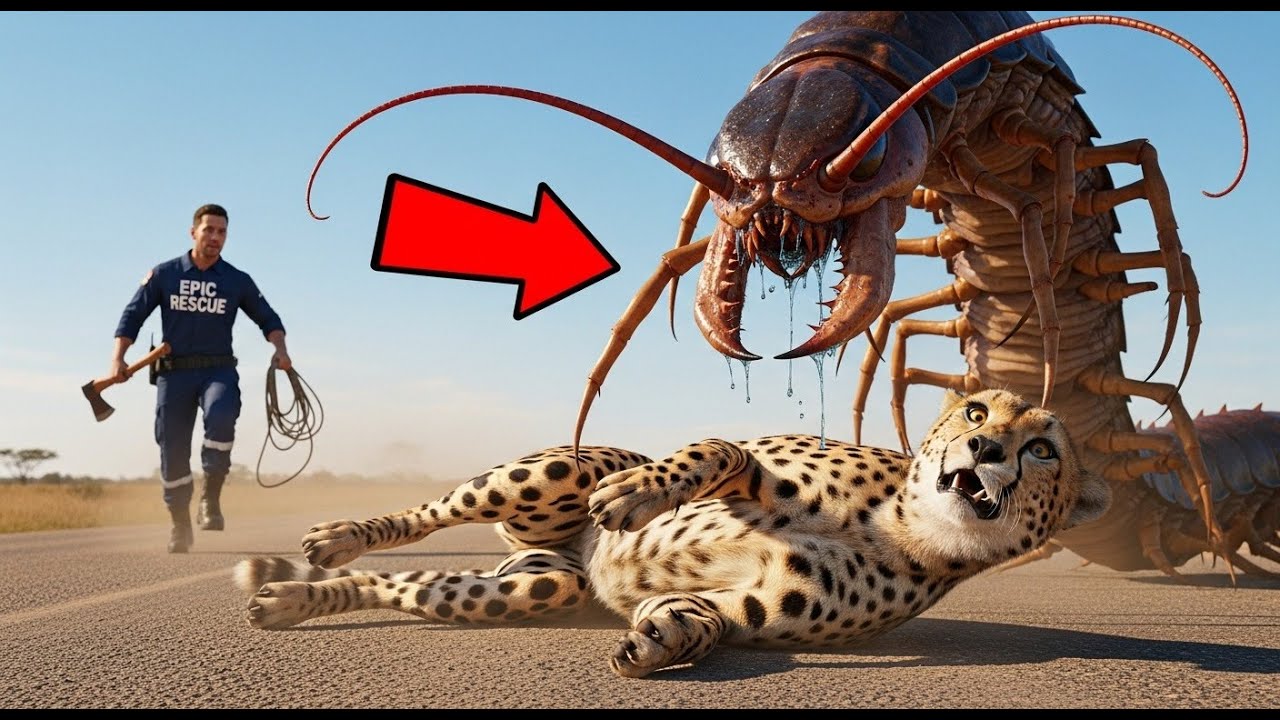 Centipede Attacks Cheetah | EPIC RESCUE Mission in the Jungle - YouTube