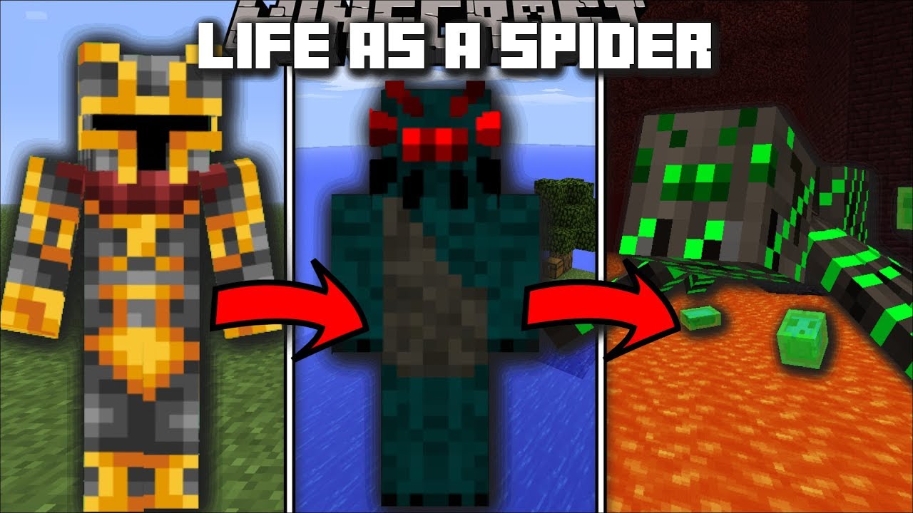 Minecraft LIFE AS A SPIDER MOD / BECOME A SPIDER AND ENTANGLE YOUR WAY ...