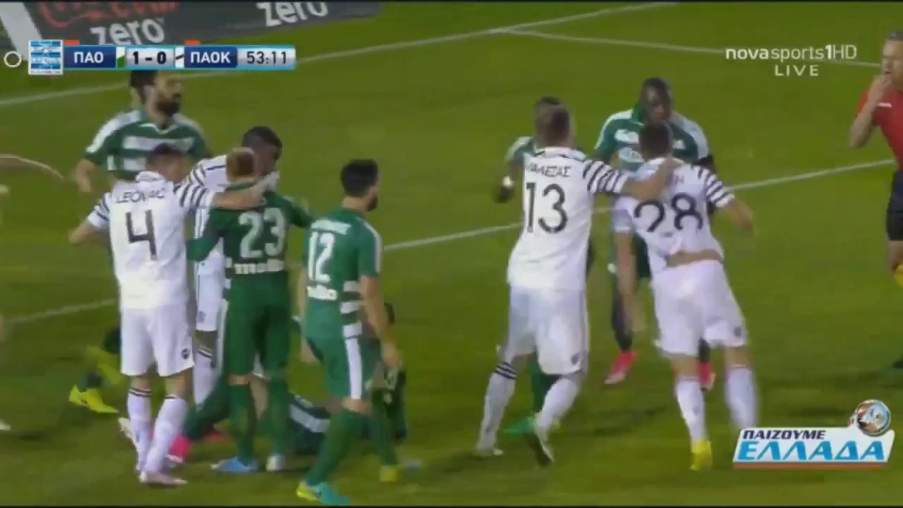 Παναθηναικος VS Παοκ 1-0 και διακοπή αγώνα (highlights) - YouTube