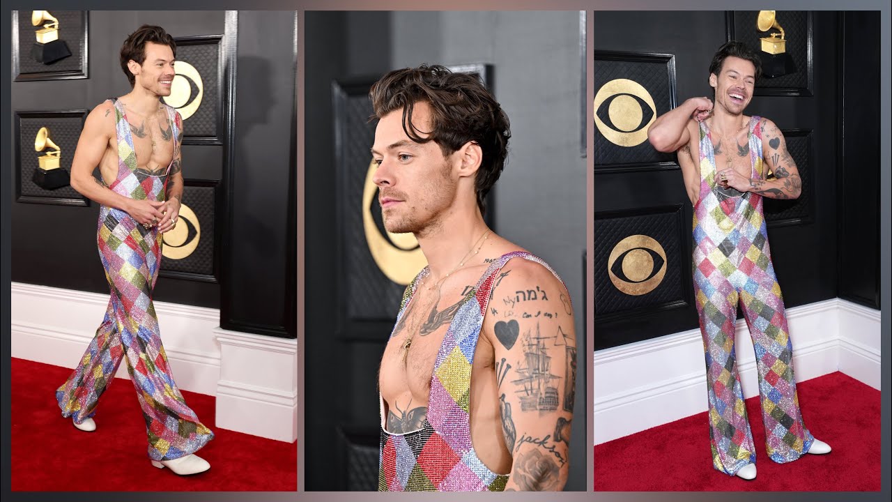 HARRY STYLES AT THE GRAMMY RED CARPET 2023 - YouTube