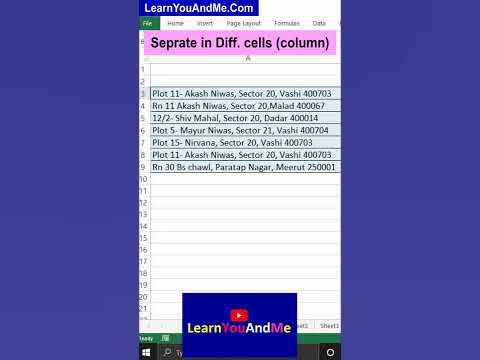 Split into cell in Excel | Separate text in different cells | Text to ...