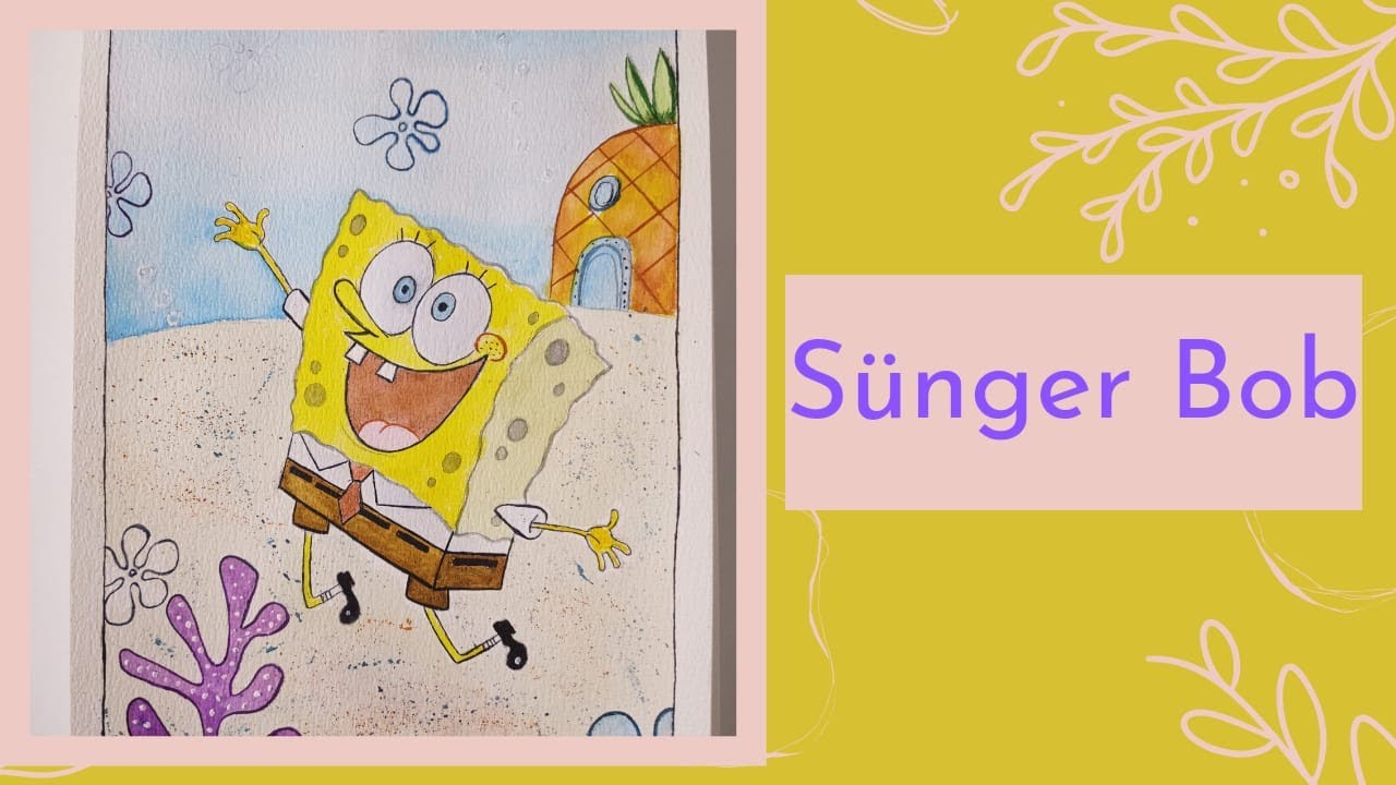 How to draw sponge bob ? Sünger Bob nasıl çizilir? - YouTube
