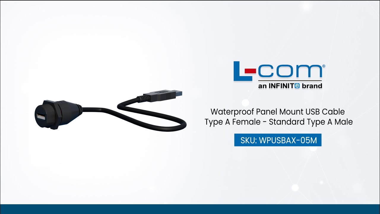 L-com's WPUSBAX-05M | Waterproof Panel Mount Type A Female - Standard ...