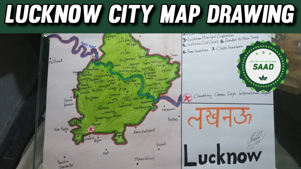 How to draw Lucknow map easy SAAD - YouTube