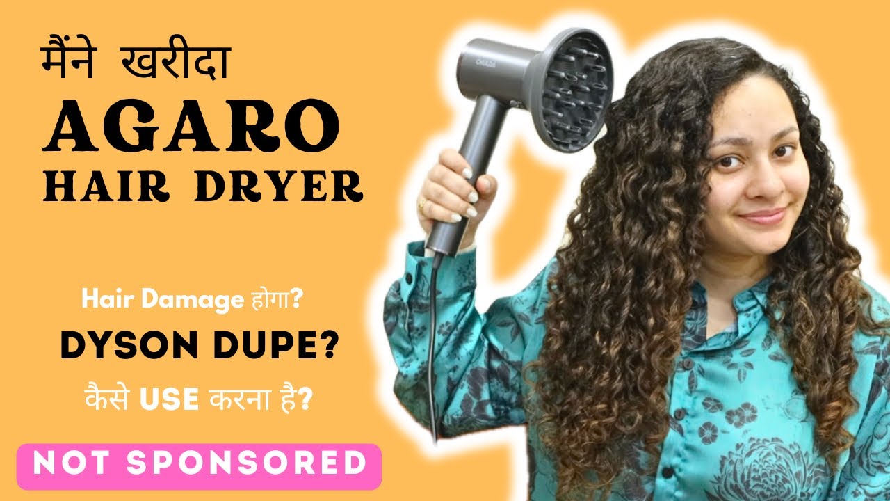 Purchased AGARO hair dryer + DIFFUSER for my curly Hair [Review + Demo ...