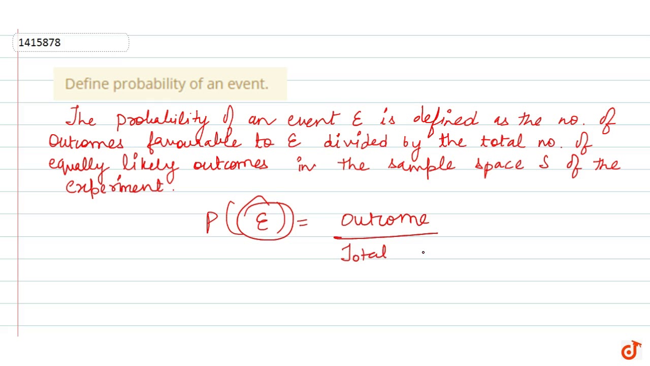 Define probability of an event. - YouTube