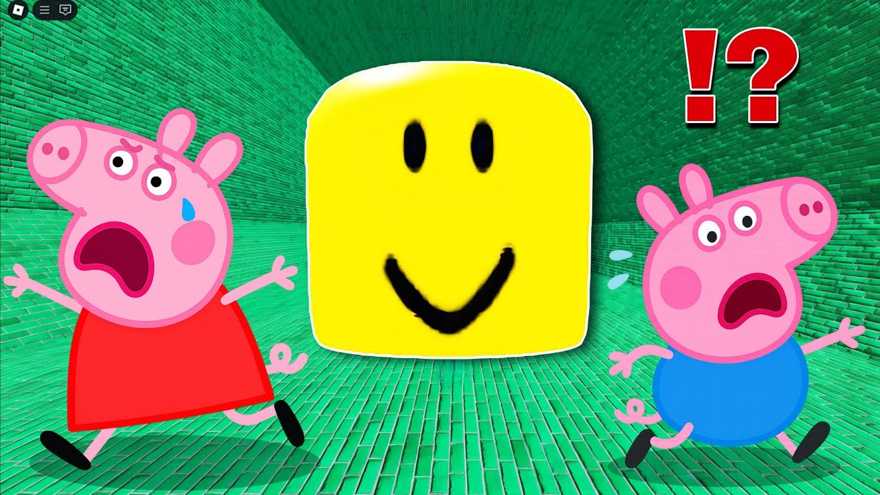 FUNNY Peppa Pig Played Noob Head Escape Obby in ROBLOX! - YouTube