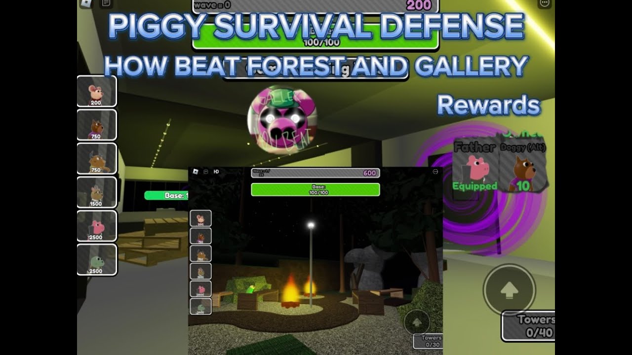The Piggy Survival defense how to beat Gallery and forest - YouTube