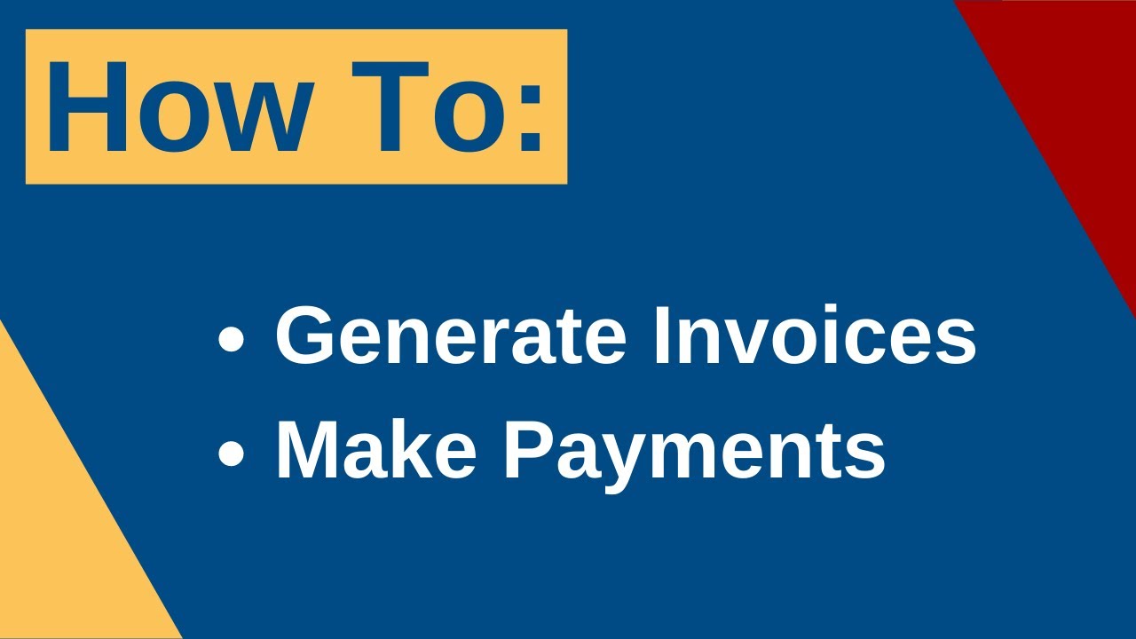 How to generate invoice and make payment - YouTube