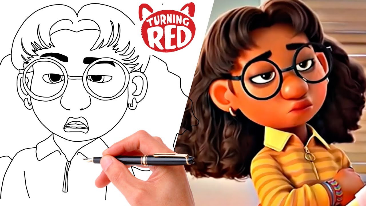 How To Draw PRIYA MANGAL FROM TURNING RED | SUPER EASY DISNEY DRAWING ...