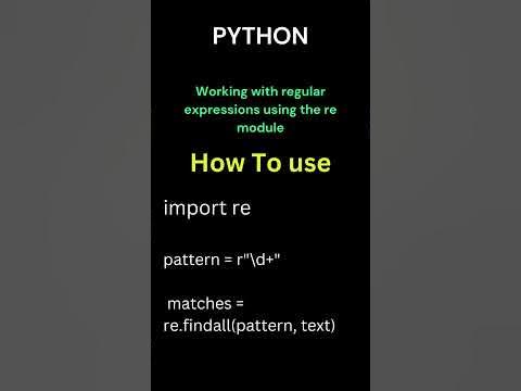 Python - Working With Regular Expression Using the re Module - YouTube
