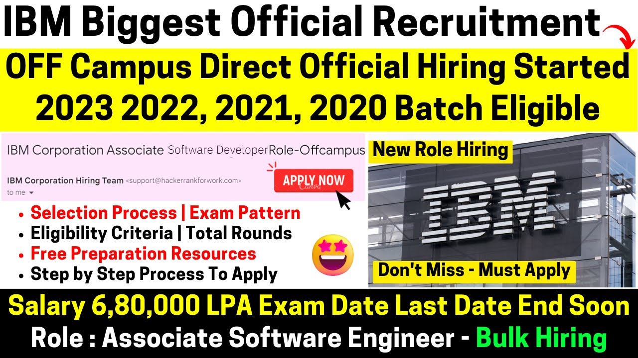 IBM OFF Campus Direct ASE Role Hiring 2023 | 2022-2020 BATCH! No 60% ...