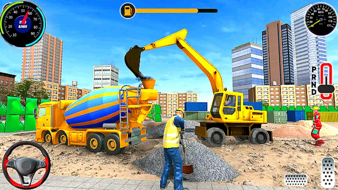 Real Construction Simulator Game - City Road Construction Builder Game ...