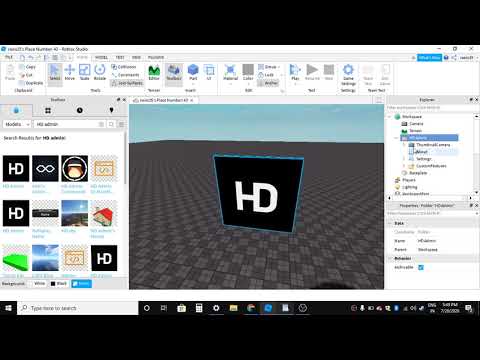 How add HD admin in your game Roblox Studio Tutorial - YouTube