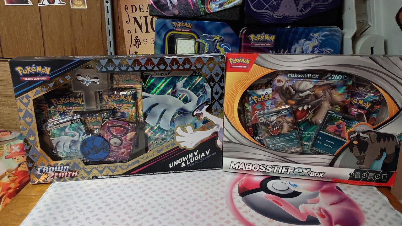 2 Pokemon boxes opening!! Mabostiff ex and Unown V and Lugia V box ...