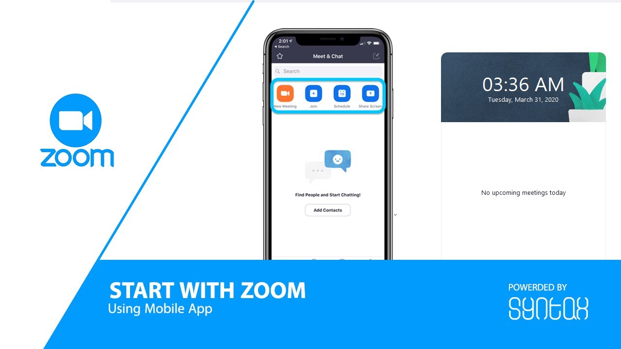 Zoom Meetings - Use Mobile - كيفية استخدام التطبيق من الموبايل - YouTube