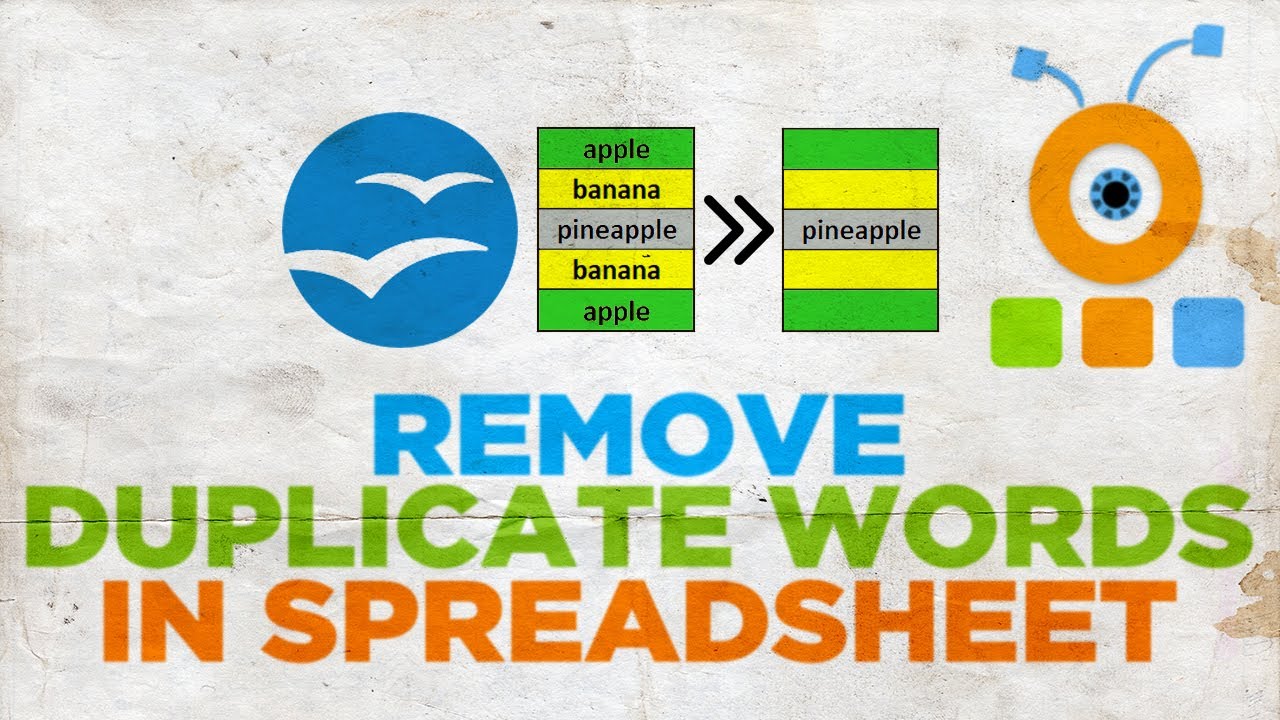 How To Remove Duplicate Words In Spreadsheet In Open Office YouTube How To Remove Duplicate Words In Spreadsheet In Open Office YouTube