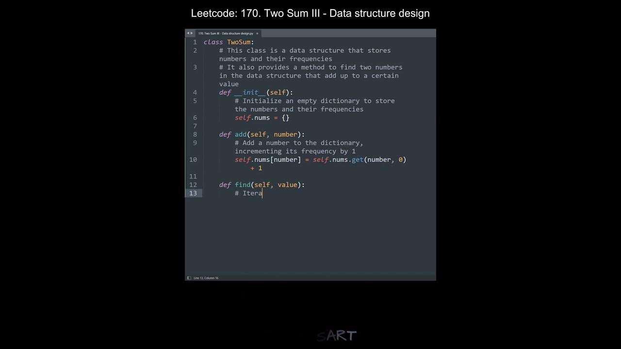 Leetcode 170. Two Sum III - Data structure design in Python | Python Leetcode | Python Code ...