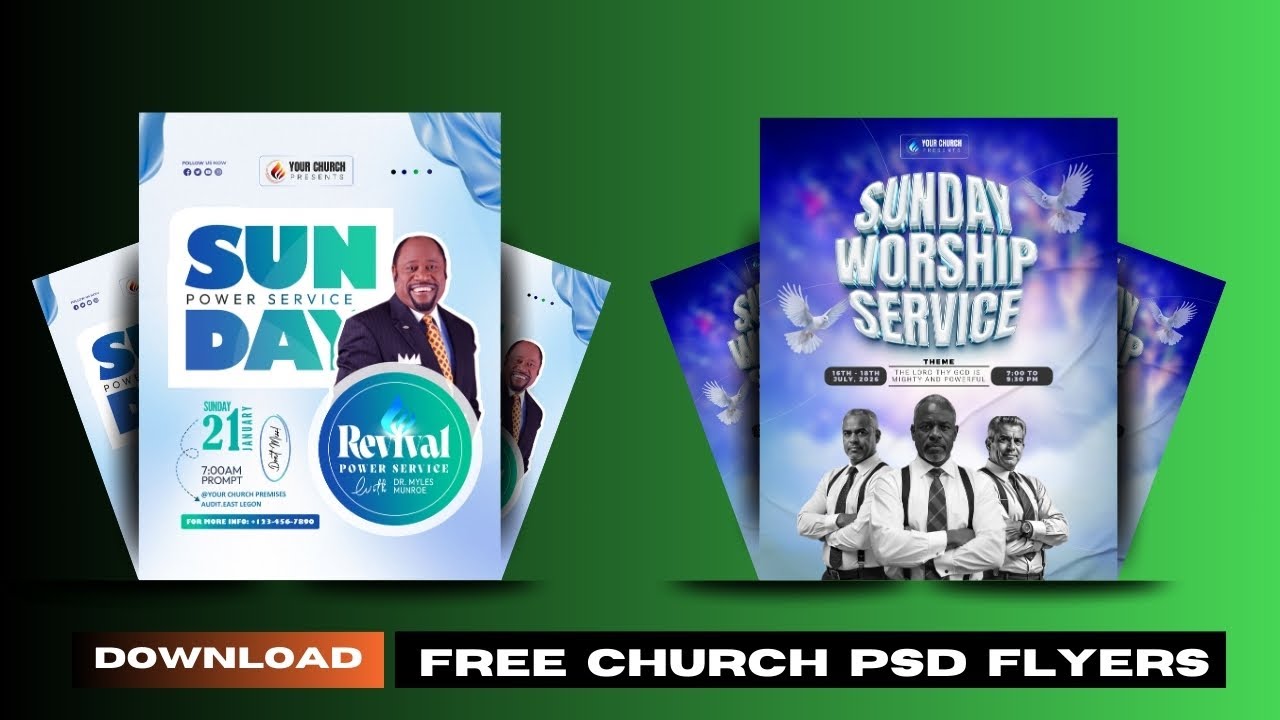 FREE PSD Church Flyer Files - Fully Editable | WORD: Be filled with the ...