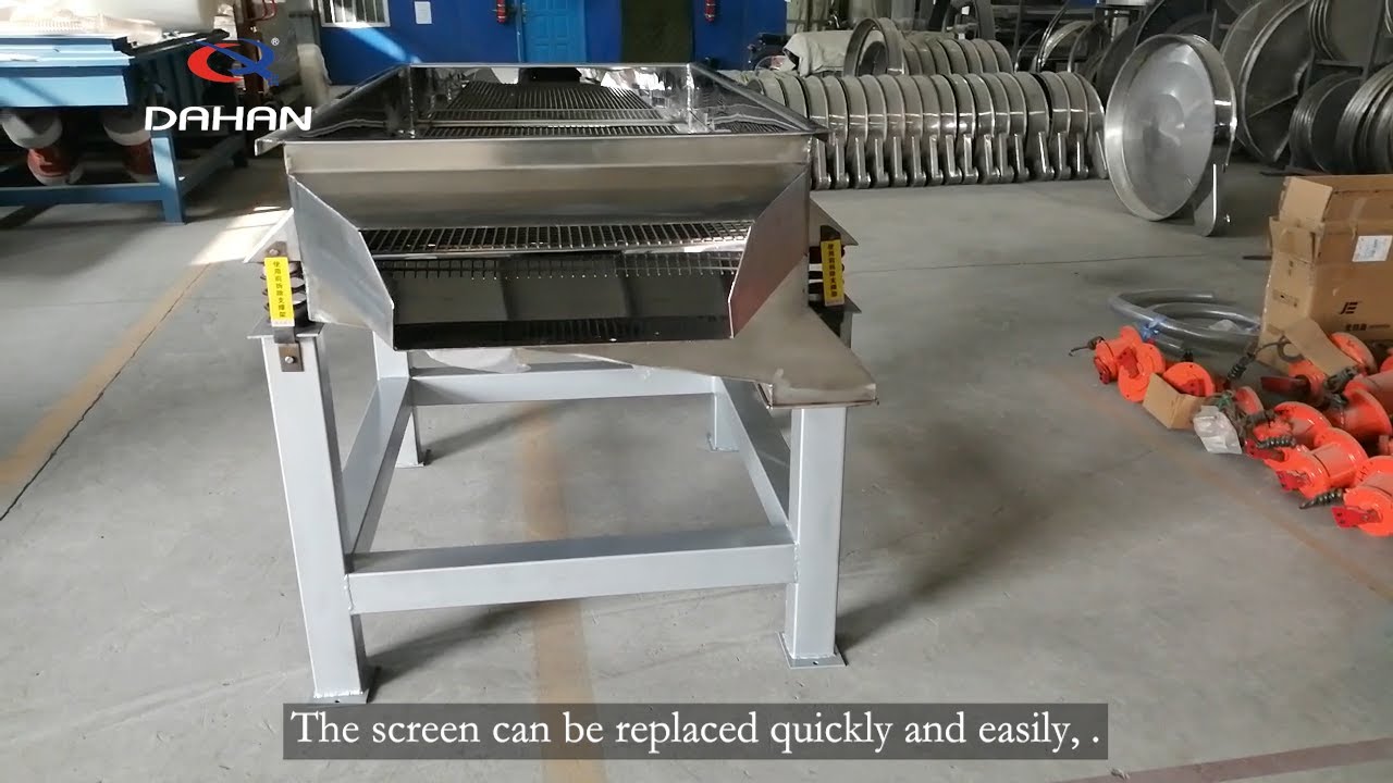 Stainless steel linear vibrating screen The slotted screen - YouTube