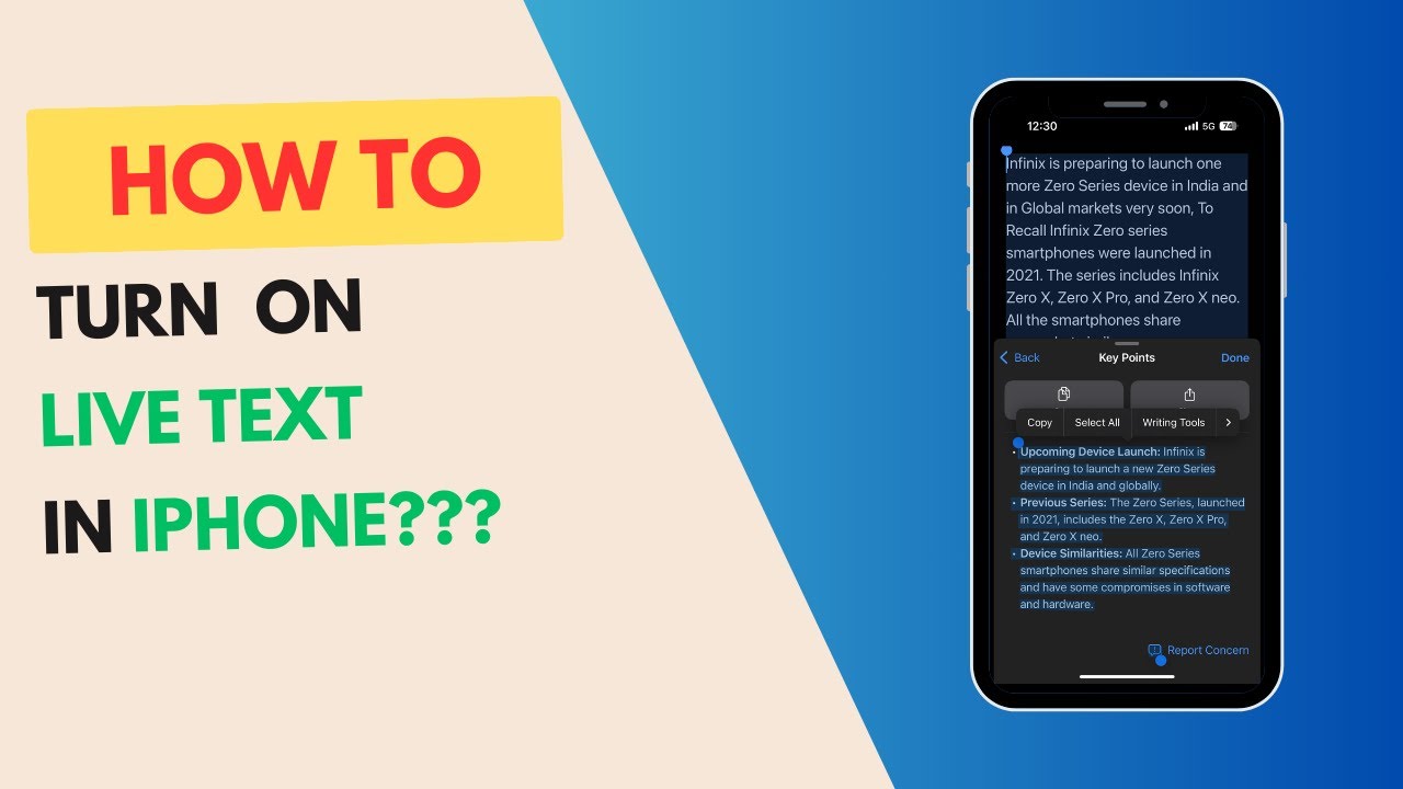 How to Turn on Live Text on iPhone - YouTube