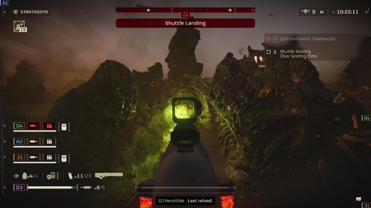 HELLDIVERS 2 - Two Bile Titan Headshots in a Row - YouTube