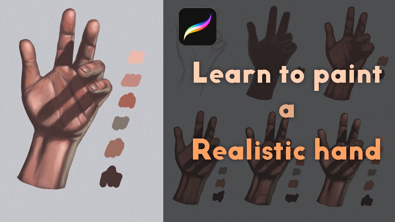 Procreate Tutorial - How to Paint a Realistic Hand - YouTube