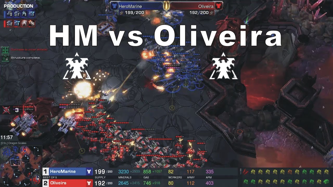 Starcraft II IEM Katowice 2023 Feb11 HeroMarine(T) v Oliveira(T)(2) - YouTube